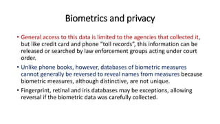 BMS _ 1. Biometrics and privacy.ppt