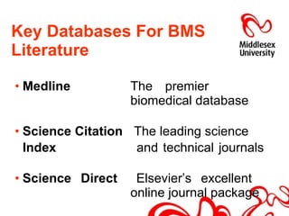 BMS Literature Searching | PPT | Databases | Computer Software and Applications