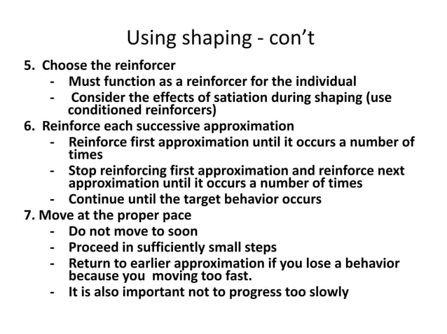 Behavior modification shaping | PPTX | Sports
