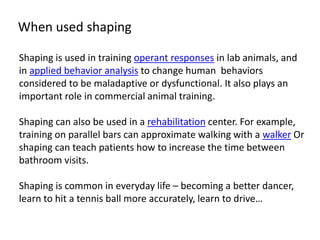 Behavior modification shaping | PPTX