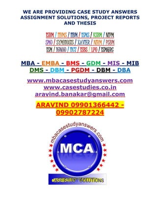 Bms isbm case study answers & solutions 1 | PDF
