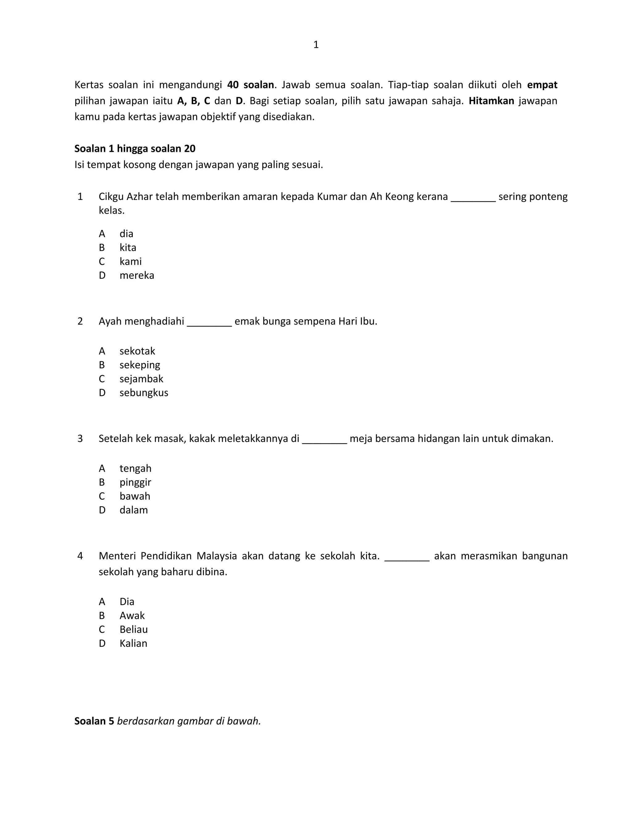 Bm sjk pemahaman set 1 edit | DOC