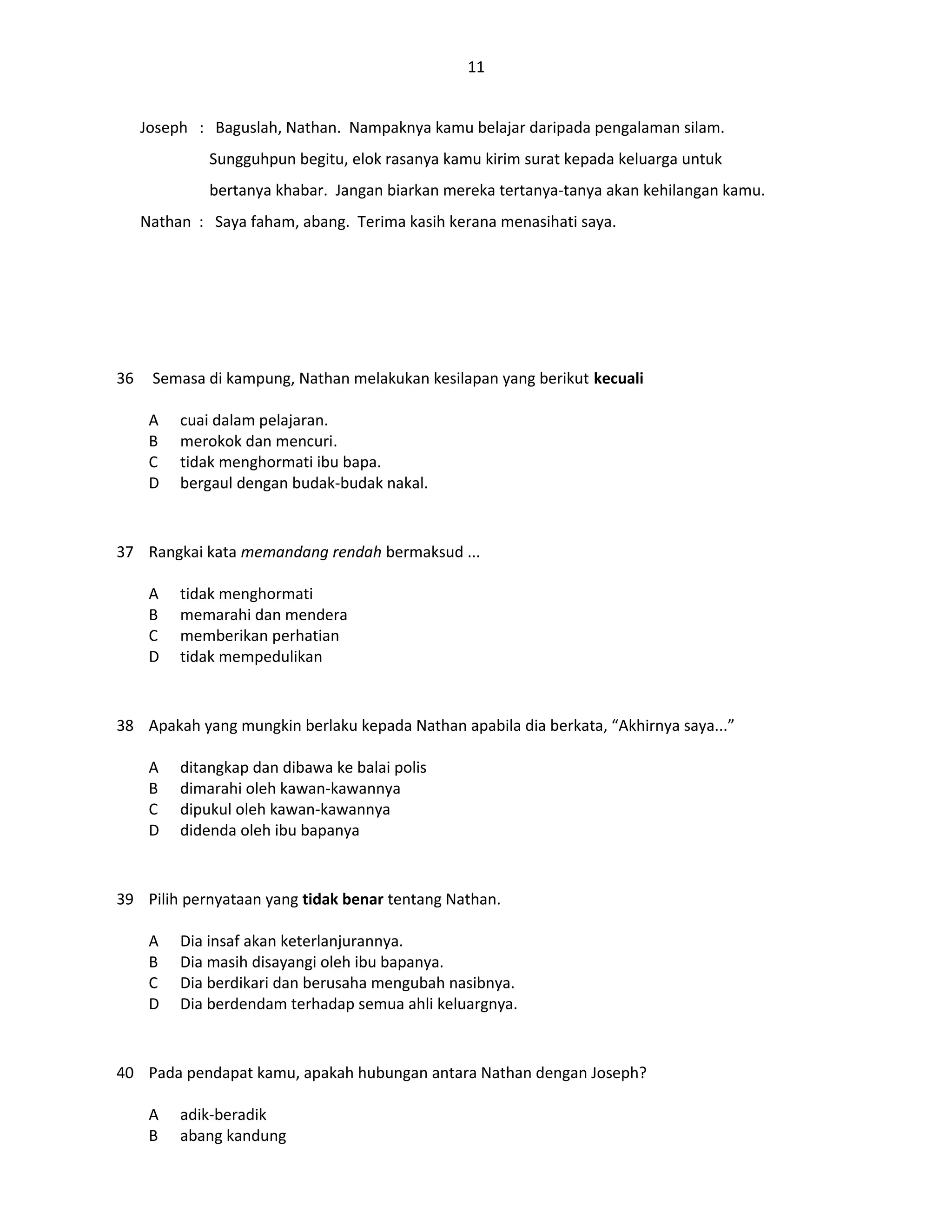 Bm sjk pemahaman set 1 edit | DOC