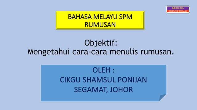 BM SPM RUMUSAN | PPT