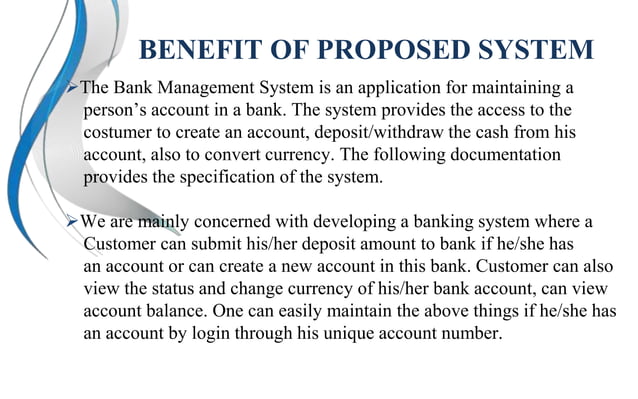 Banking Management System Project | PPTX