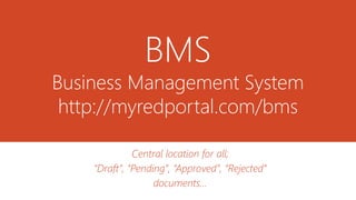 Business Management System (BMS) Slides | PPT
