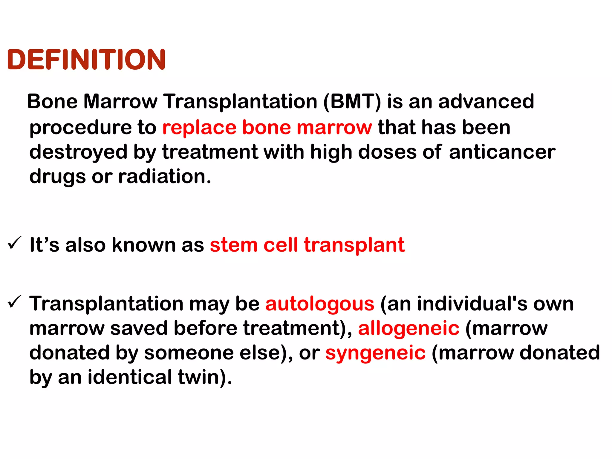 BONE MARROW TRANSPLANT | PDF