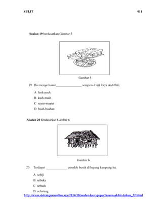 Soalan Bahasa Melayu Tahun 4 KSSR Kertas 1 | DOC