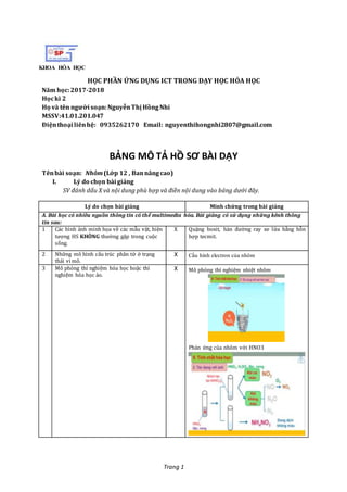 Bảng mô tả HSBD | PDF