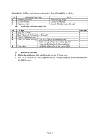 Bảng mô tả HSBD | PDF