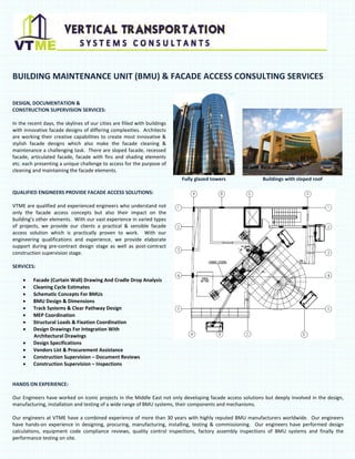 Vertical Transportation Consultant BMU Facade Access Cradle Systems ...