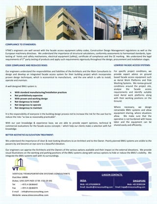 Vertical Transportation Consultant BMU Facade Access Cradle Systems ...