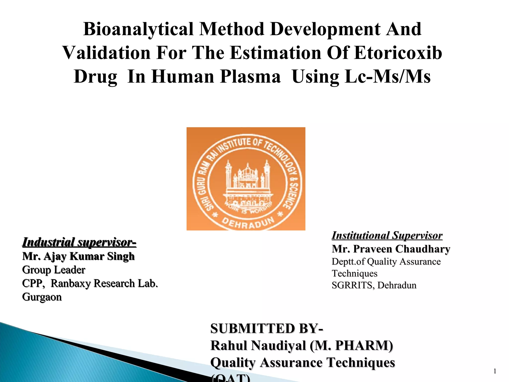 Bioanalytical Method Validation | PPT