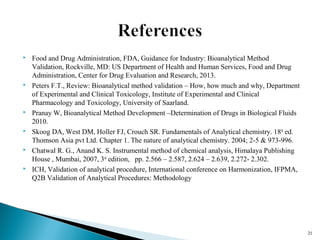 Bioanalytical Method Validation | PPT