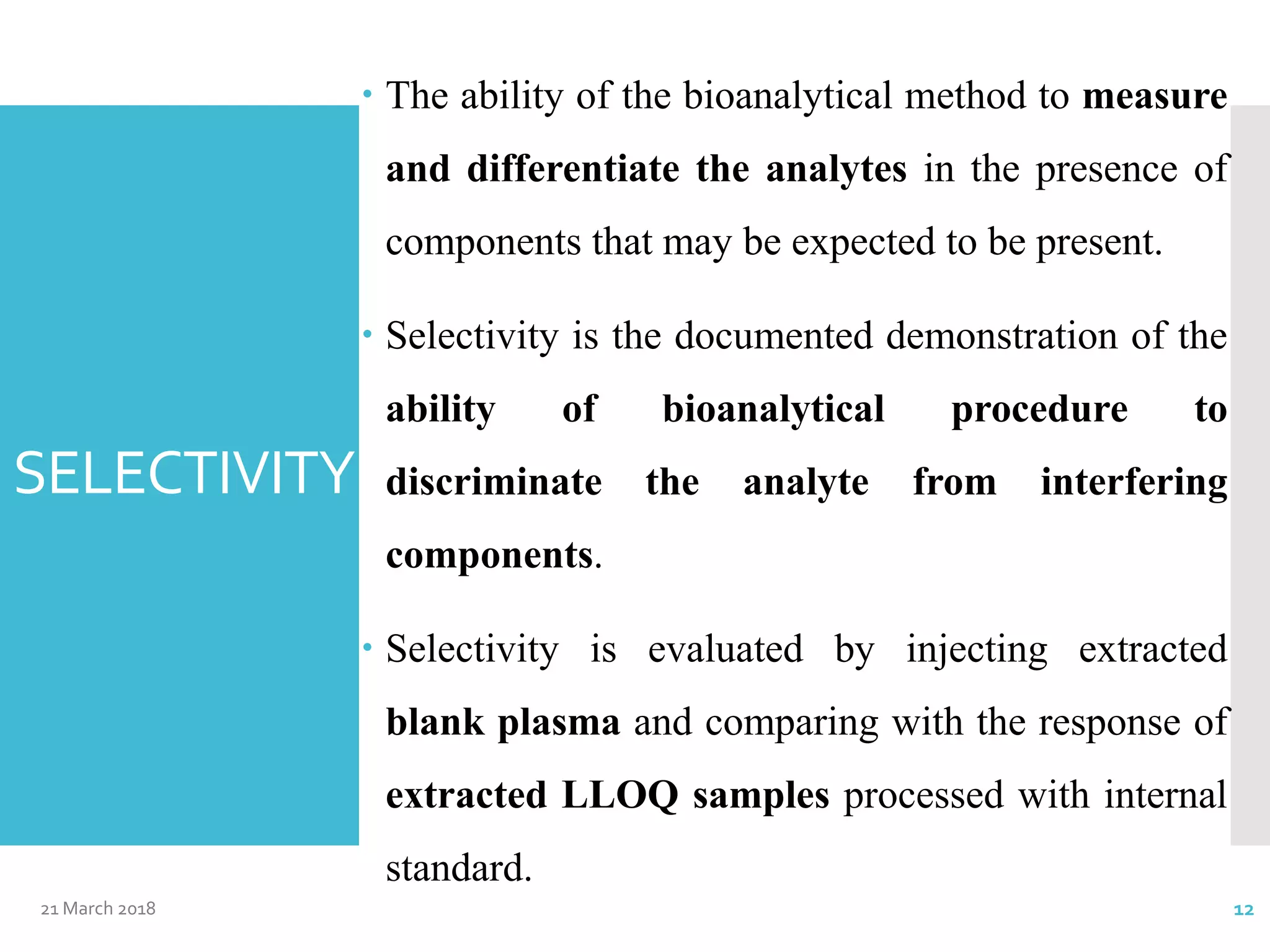 Bioanalytical Method Validation | PPTX