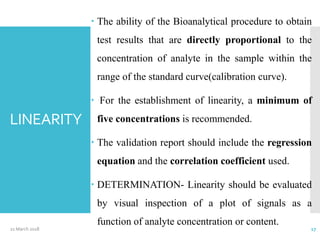 Bioanalytical Method Validation | PPTX