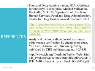 Bioanalytical Method Validation | PPTX