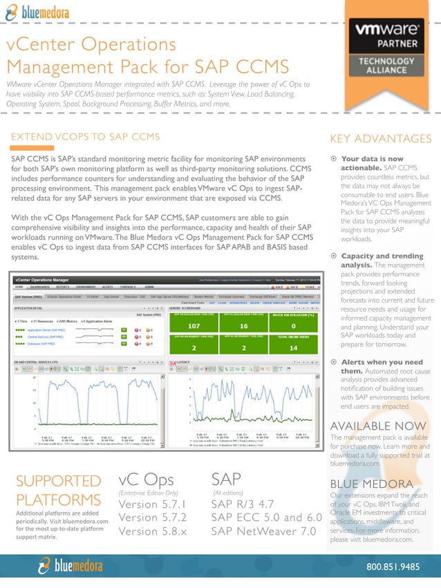 VMware vCOPs Management Pack for SAP CCMS Data Sheet | PDF