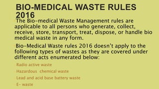 BIO MEDICAL WASTE MANAGEMENT.pptx | Biotech and Biomedical Industry ...