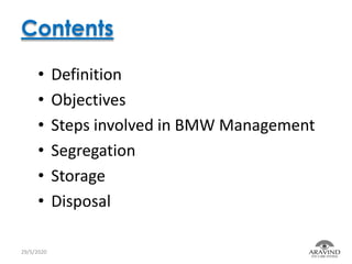 Bio medical waste management for the medical students | PDF