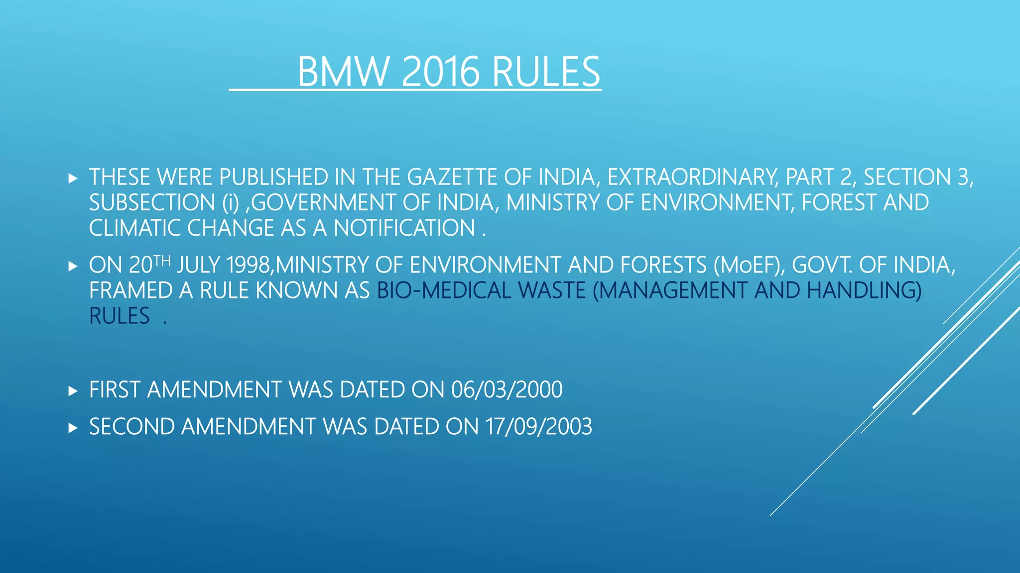 BIOMEDICAL WASTE MANAGEMENT RULES 2016 | PPTX