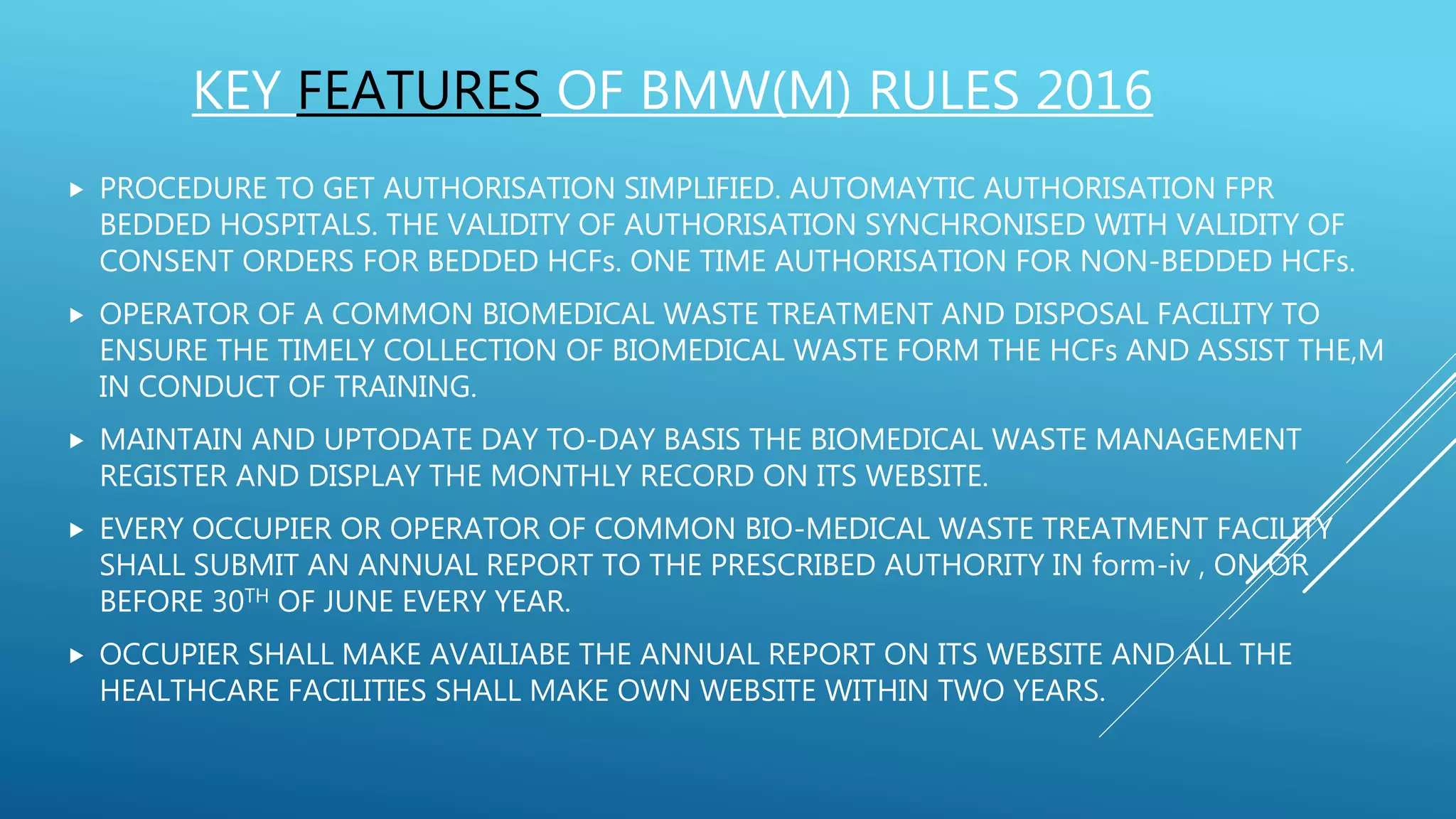 BIOMEDICAL WASTE MANAGEMENT RULES 2016 | PPTX