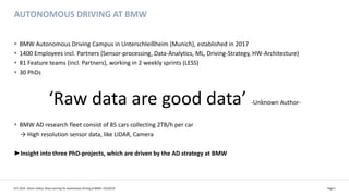 BMW：Application and Deployment of Deep Learning in Autonomous Driving ...