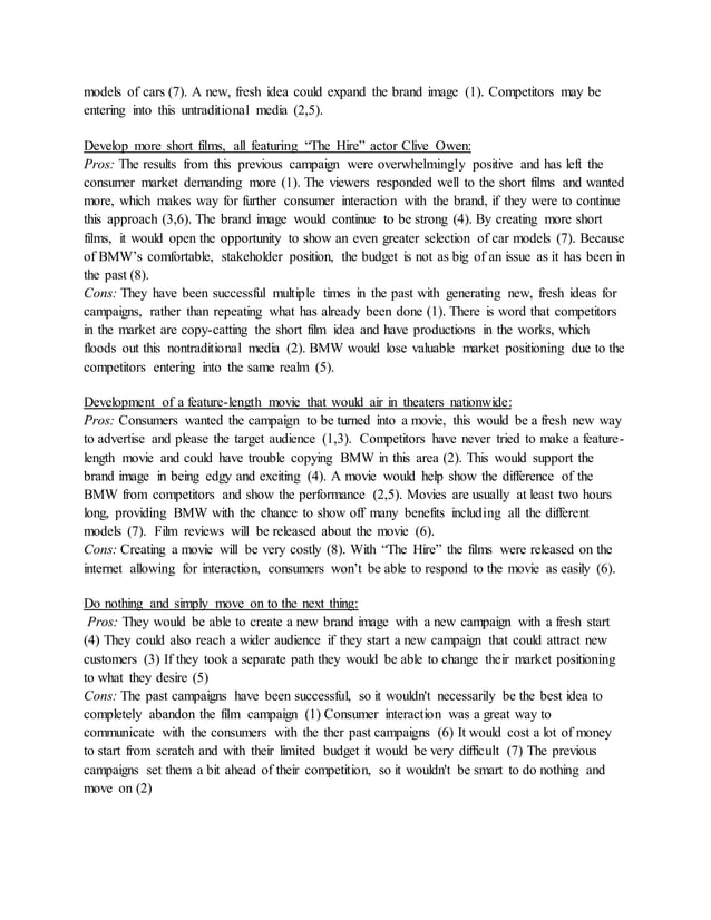 BMW case study | DOCX