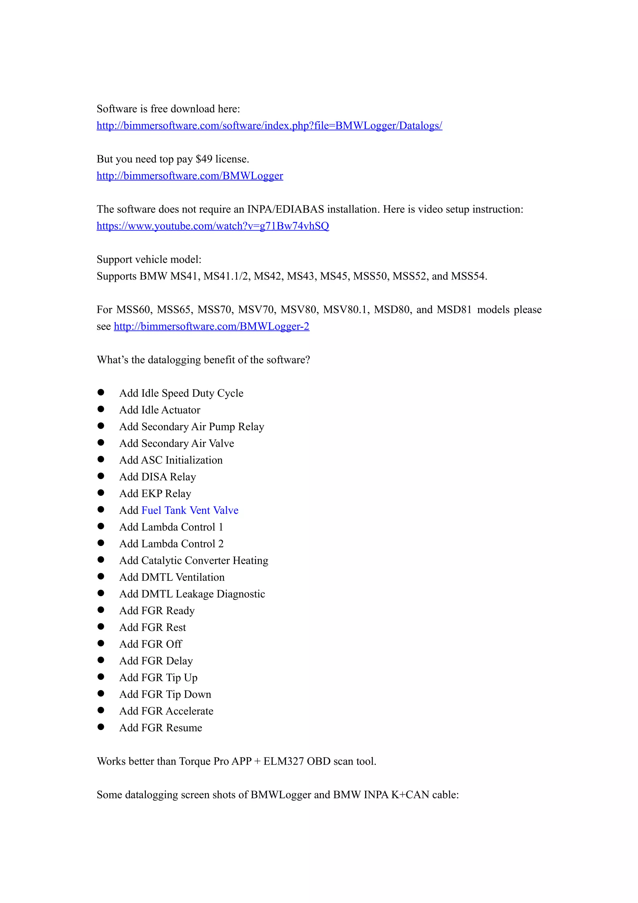Bmw datalogging with bmw inpa k+can& bmw logger | DOC