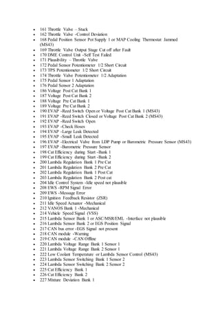 Bmw fault code list | PDF
