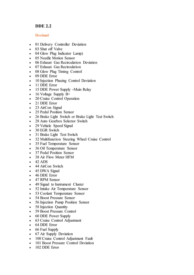 Bmw Fault Code List PDF Bmw Fault Code List PDF