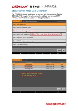 Bmw FEM BDC smart key programming with OBDSTAR X300 DP | PDF ...