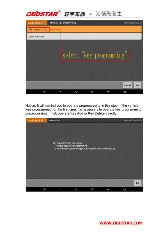 Bmw FEM BDC smart key programming with OBDSTAR X300 DP | PDF ...