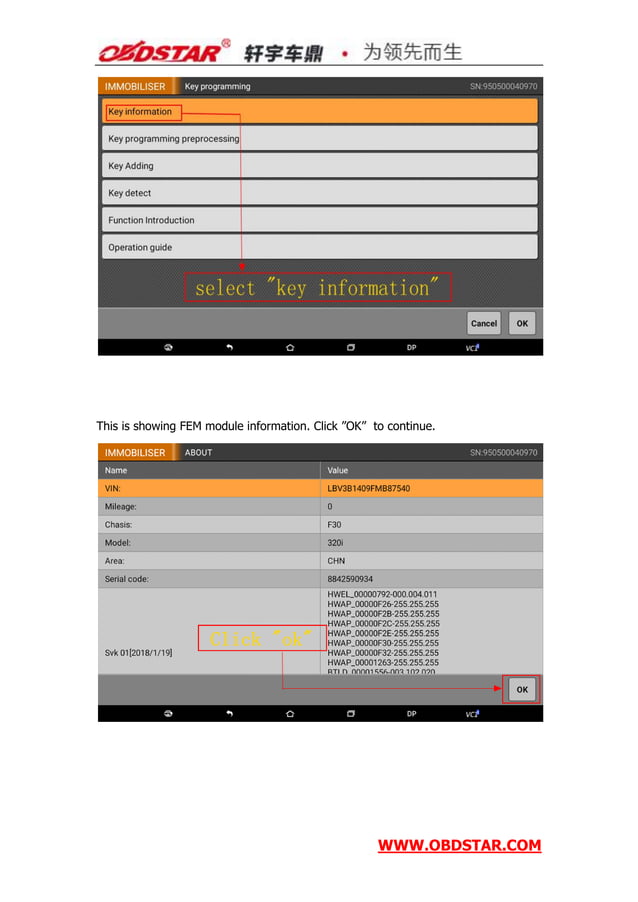 Bmw FEM BDC smart key programming with OBDSTAR X300 DP | PDF ...