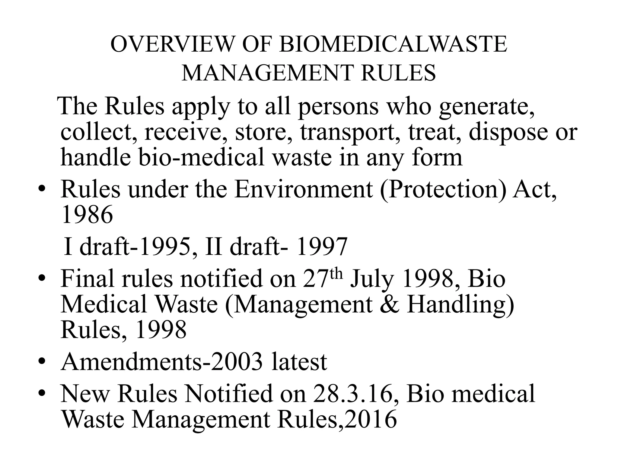 Biomedical waste management amendment rules 2018 | PPTX