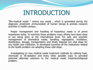 Bio medical waste final yr project | PPTX
