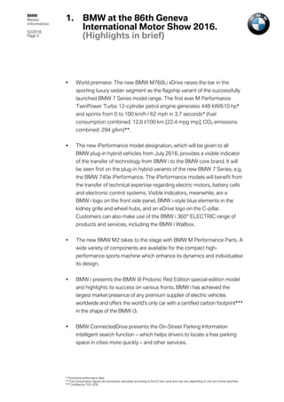 BMW Geneva Motor SHow Press release | PDF