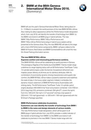BMW Geneva Motor SHow Press release | PDF