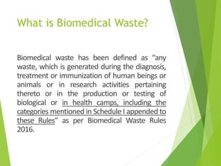 Latest Biomedical waste management guidelines | PPTX