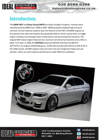 BMW M47D20 ENGINE | PDF