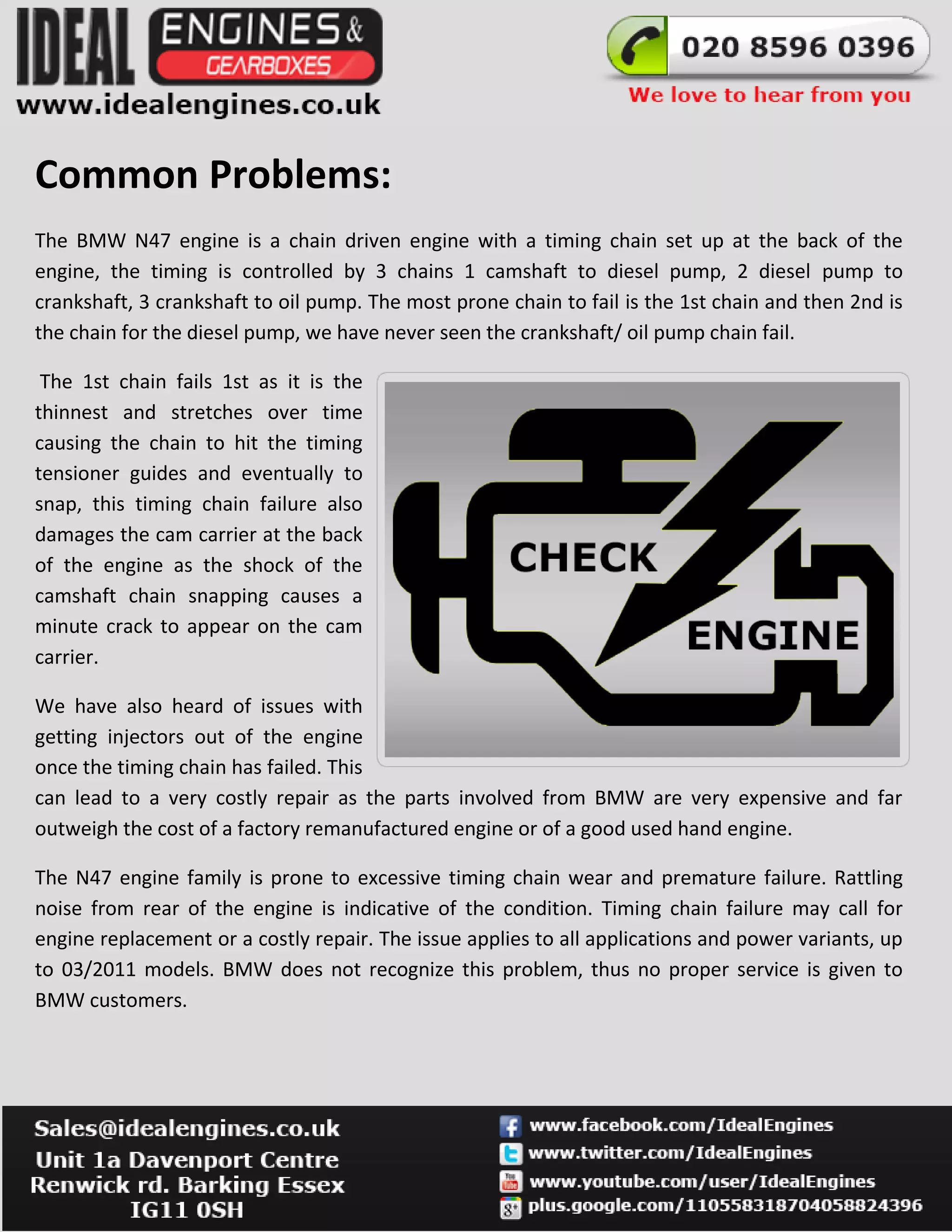 BMW N47D20 Engine | PDF