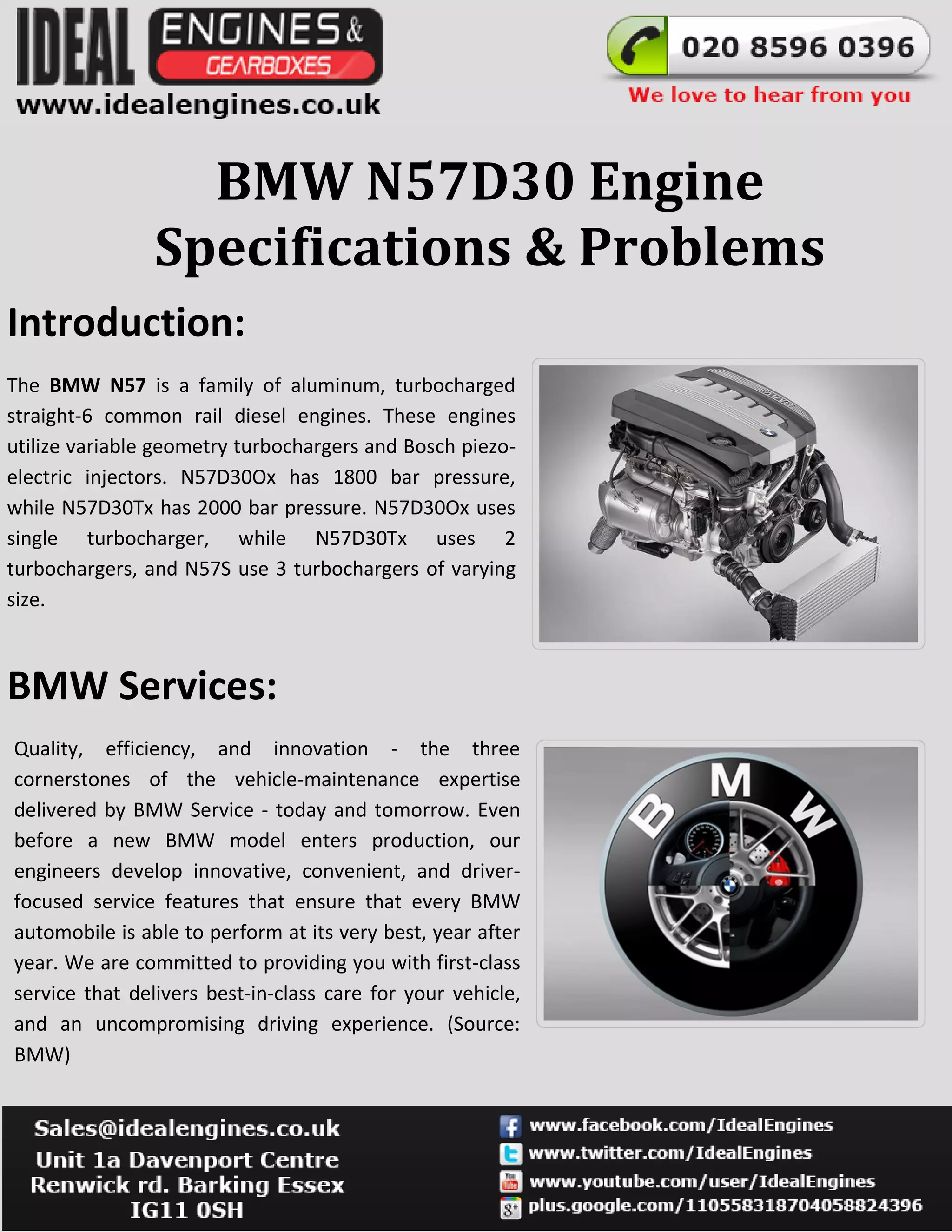 BMW N57D30 Engine | PDF