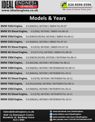 BMW N57D30 Engine | PDF