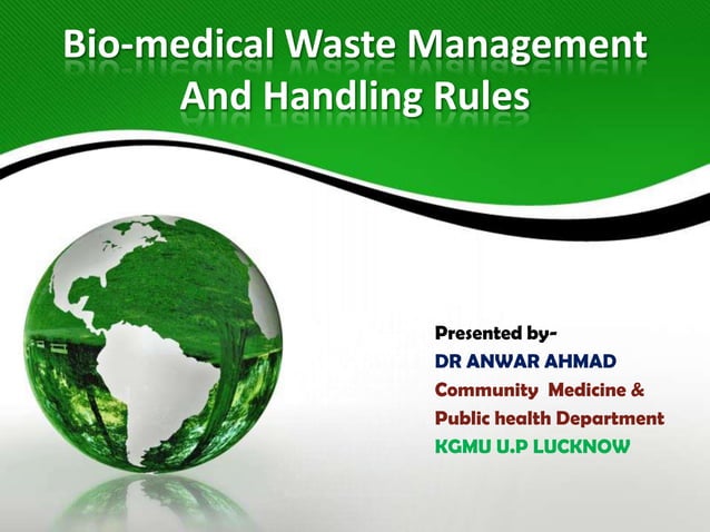 BIO MEDICAL WASTE MANAGEMENT & HANDLING RULE | PPTX | Chemistry | Science
