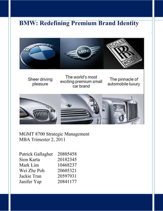 BMW: A Strategy built on Premium Brands | PDF
