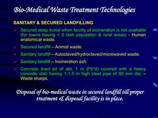 BIO-MEDICAL WASTE TREATMENT AND DISPOSAL OVERVIEW IN INDIA | PPSX