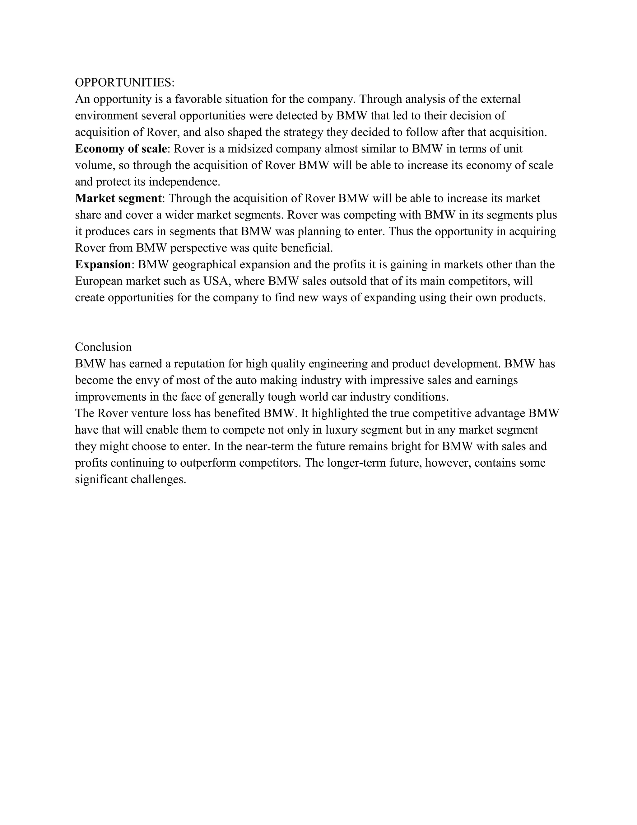 Bmw swot analysis | DOCX | Mergers and Acquisitions | Business Banking ...