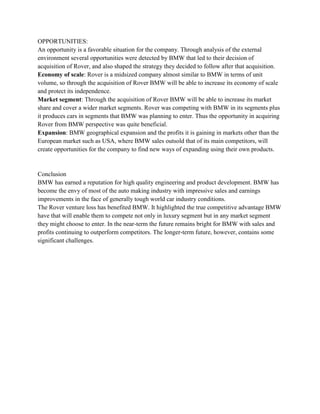 Bmw swot analysis