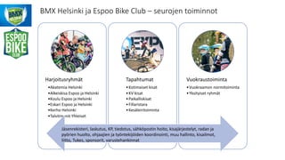 BMX-ratojen toiminta Helsingissä ja Espoossa | PPT