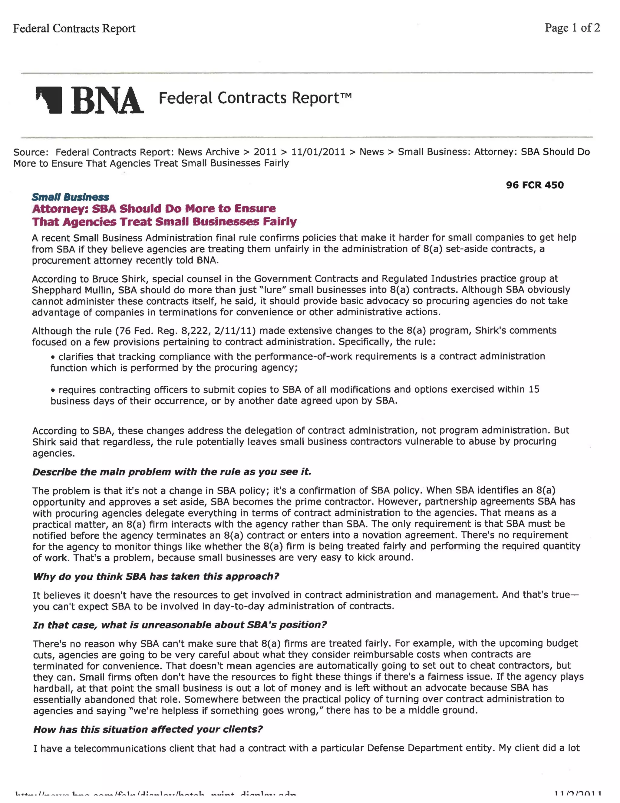 BNA Federal Contracts Reports | PDF | Legal Services Industry | Industries
